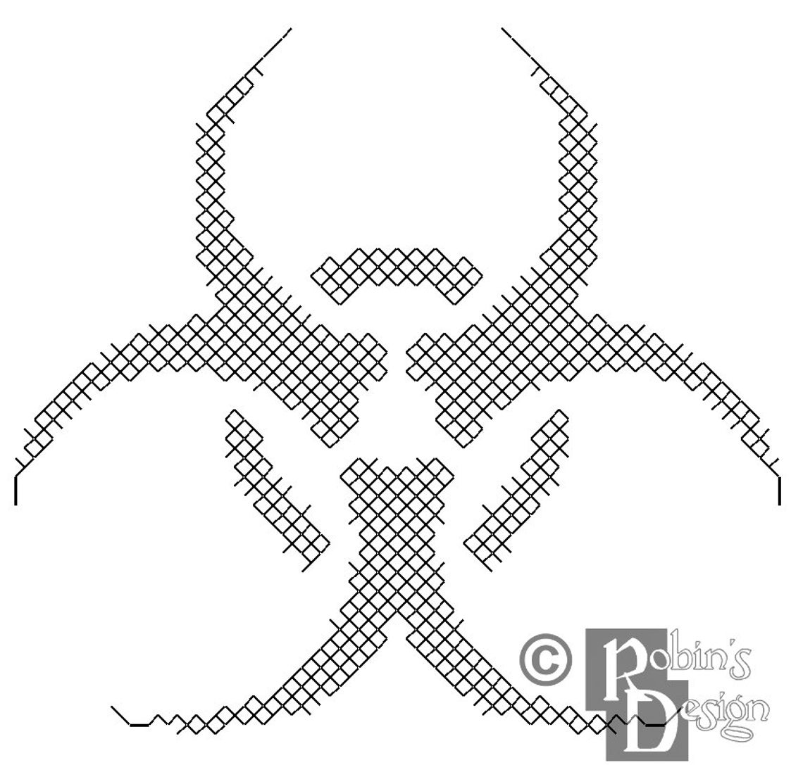 Biohazard Symbol Cross Stitch Pattern for Shirt Patch PDF - Etsy