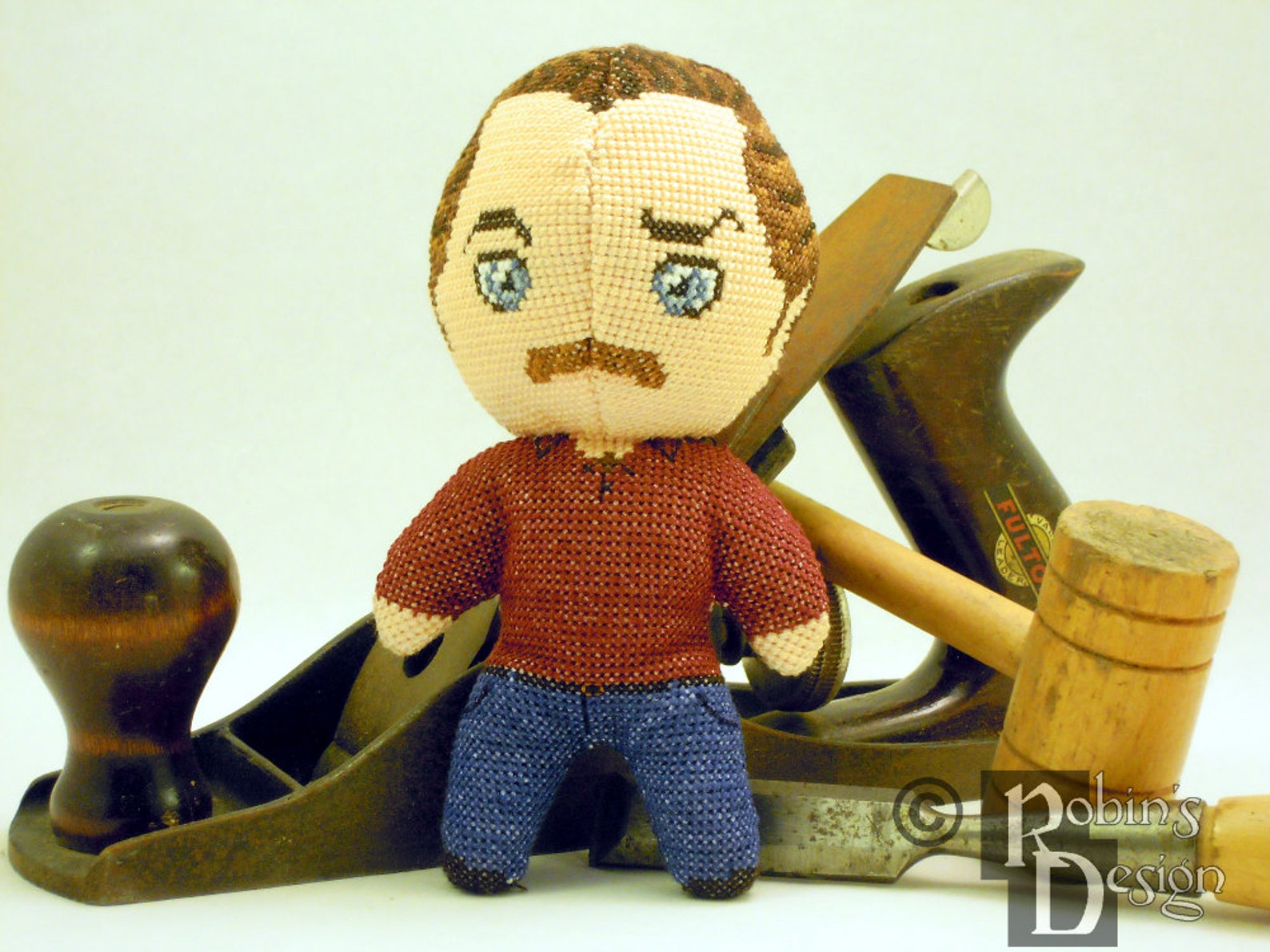 Ron Swanson Doll 3D Cross Stitch Sewing Pattern PDF - Etsy