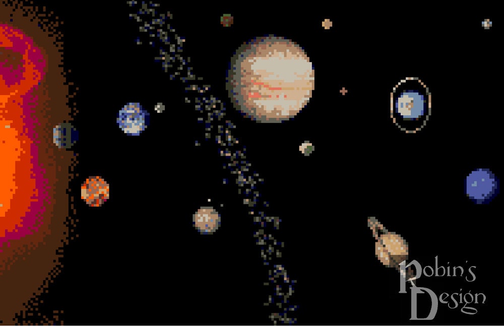 The Solar System Cross Stitch Pattern PDF - Etsy