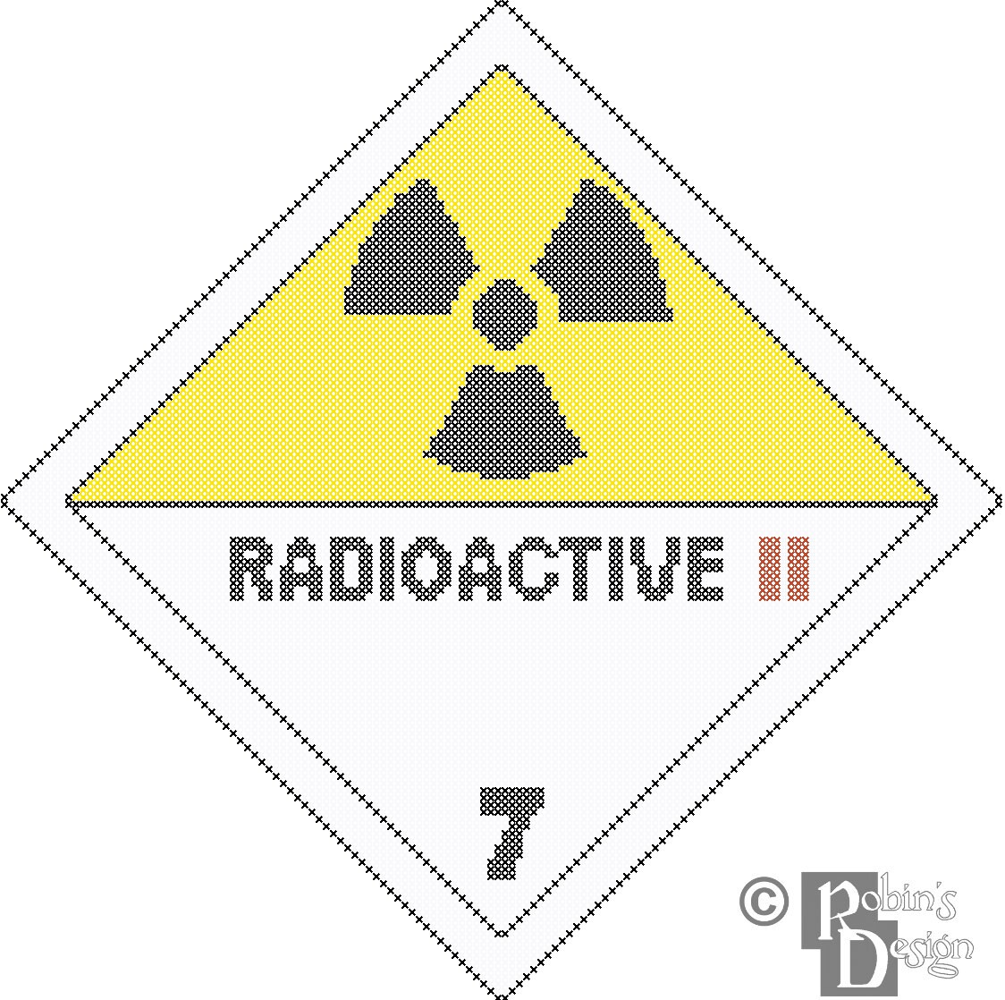 Radioactive Hazard Sign Cross Stitch Pattern PDF - Etsy