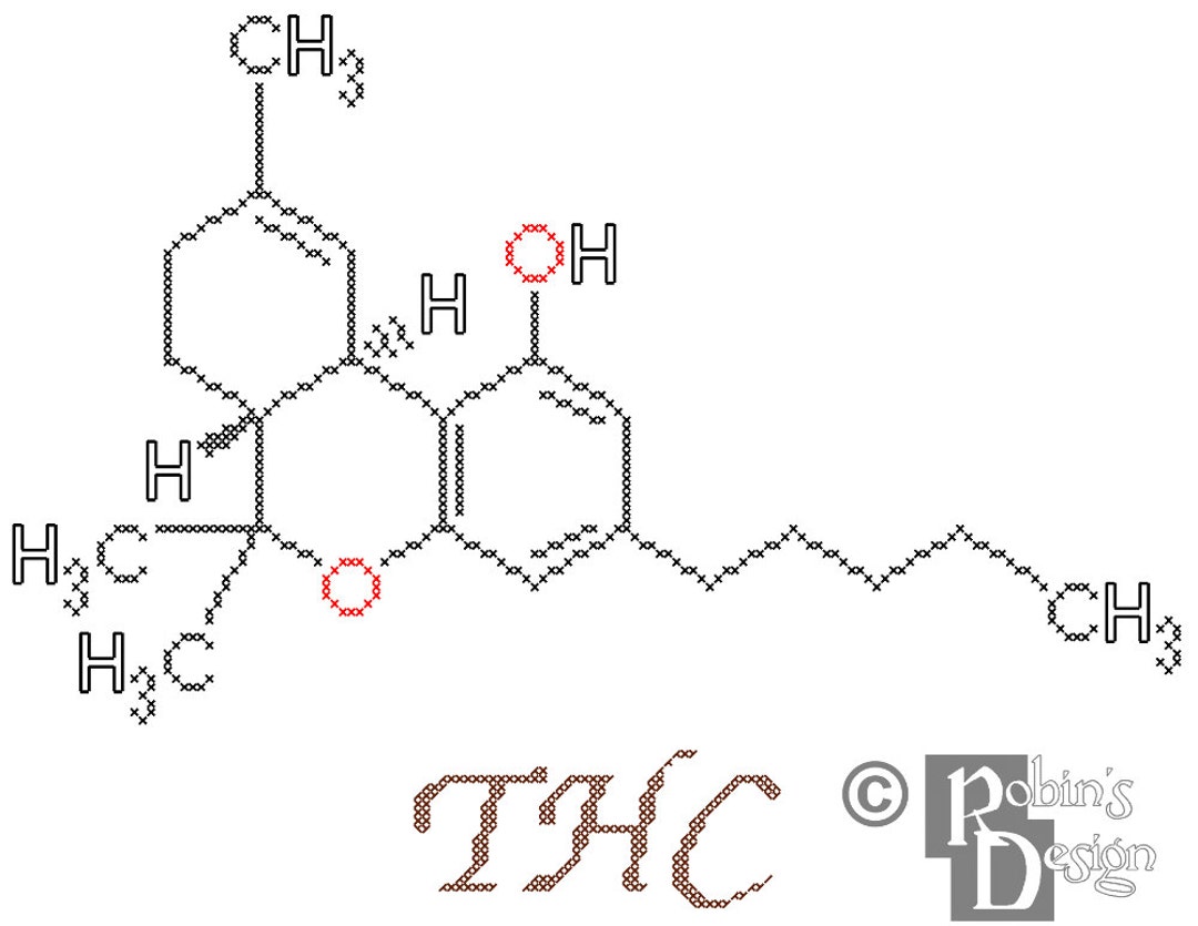 THC Molecule Cross Stitch Pattern PDF - Etsy