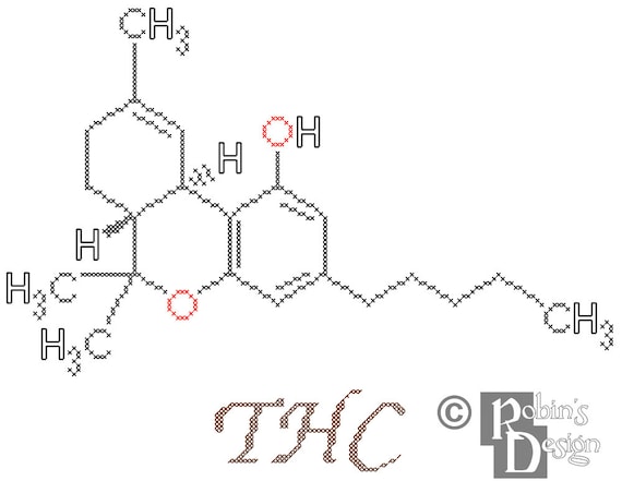 Thc Molecule Drawing Cbd Oil Molecule Drawing Stock Illustrations