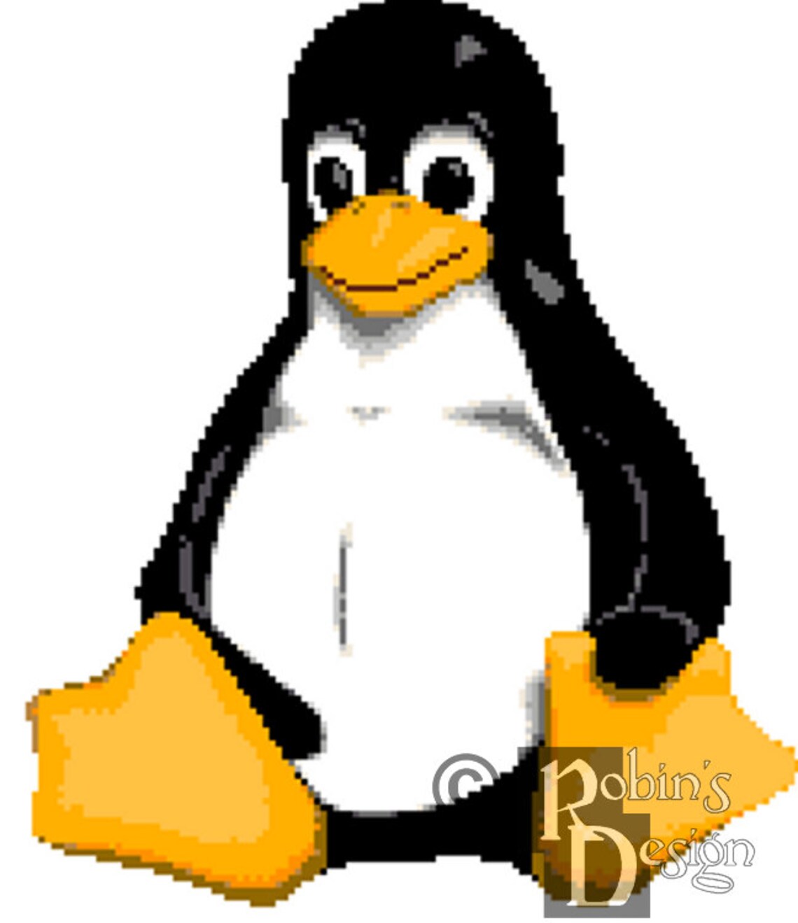 Tux Linux Mascot Cross Stitch Pattern PDF - Etsy