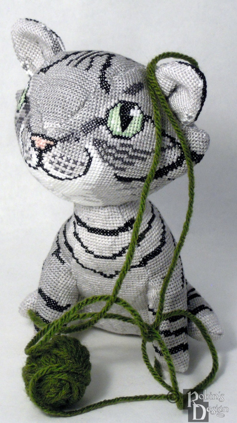 Demelza the Ginger Mackerel Tabby Cat Doll 3D Cross Stitch Animal ...