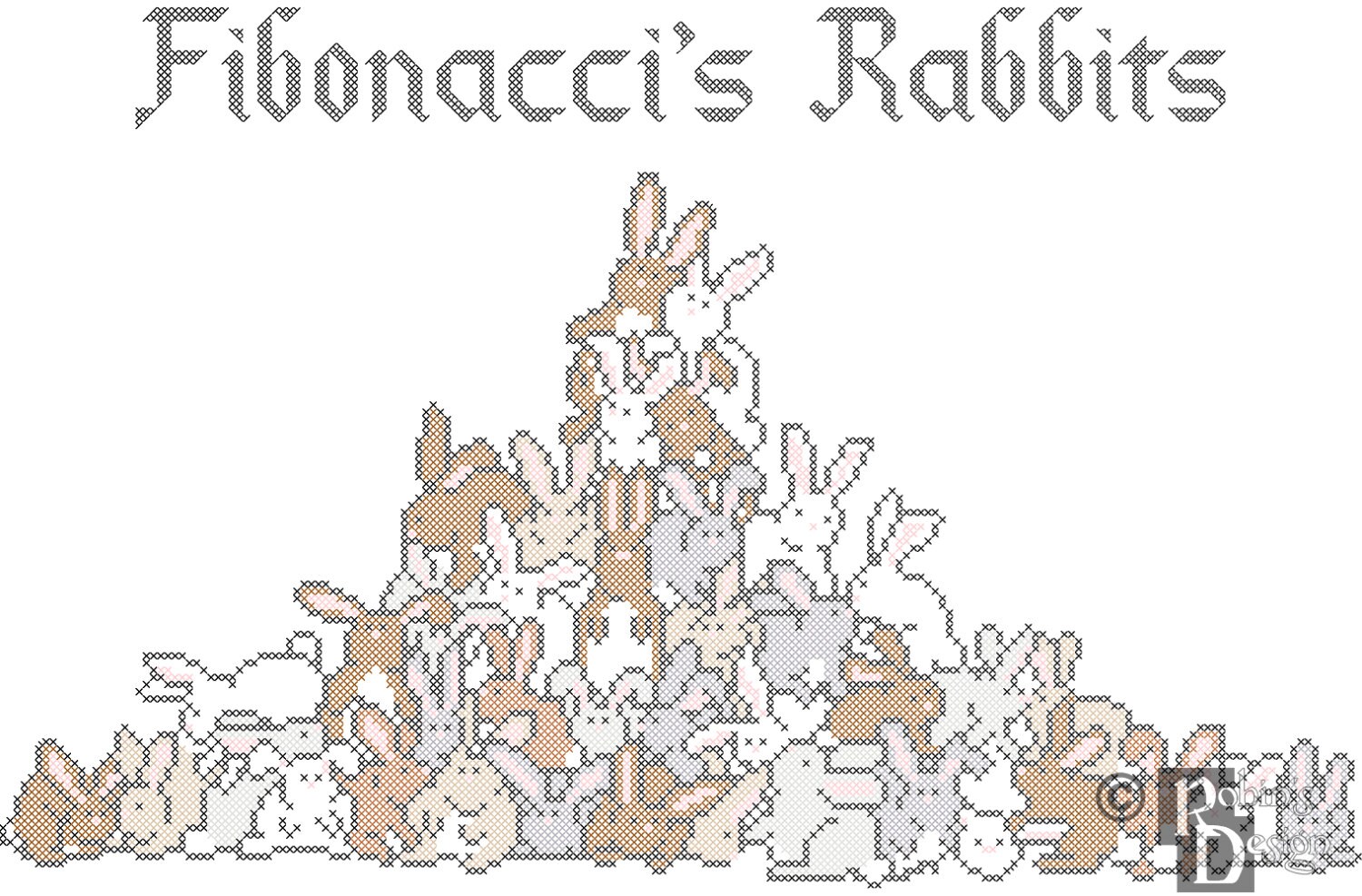 Fibonacci's Rabbits Cross Stitch Pattern PDF - Etsy