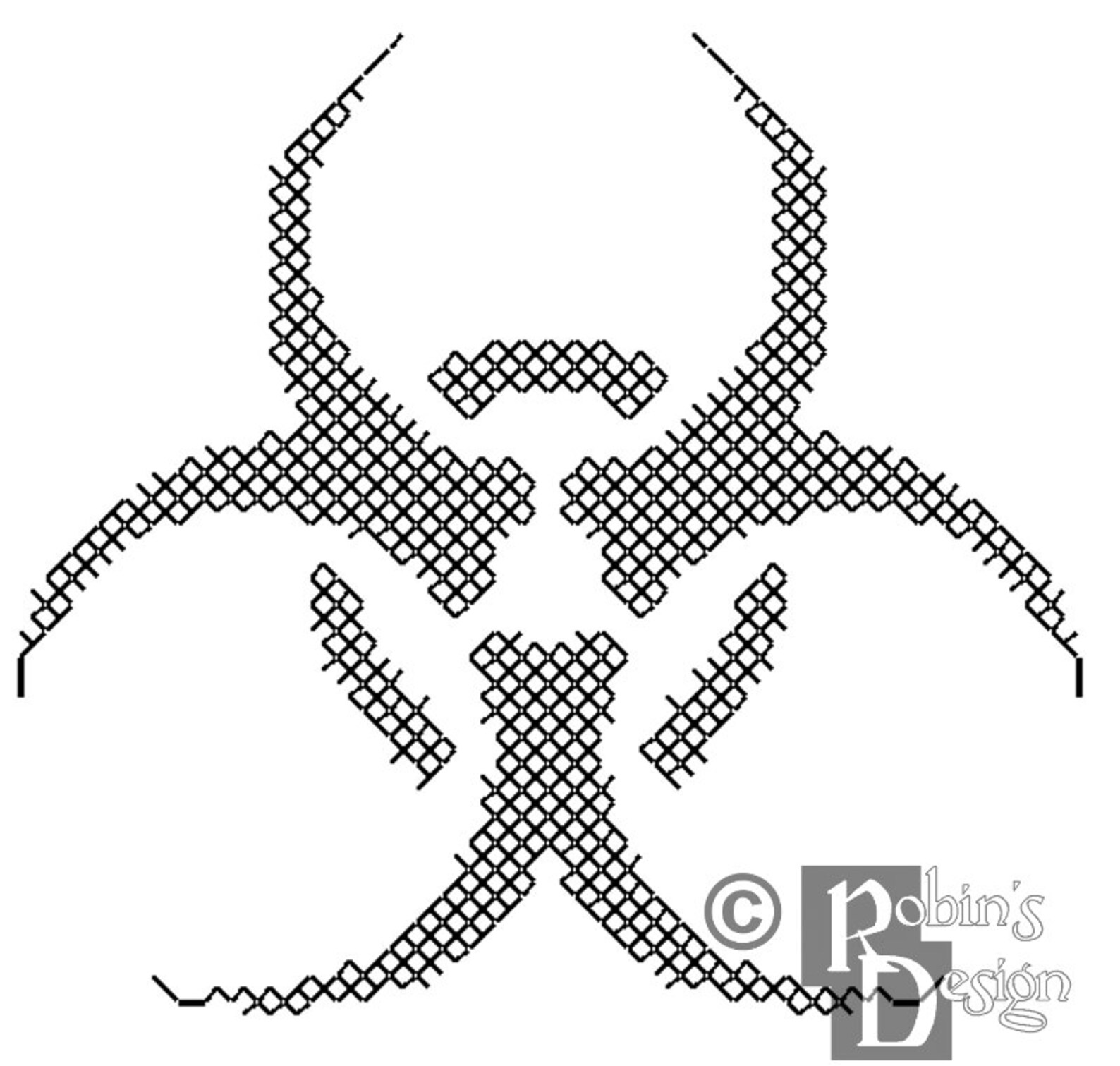 Biohazard Symbol Cross Stitch Pattern for Shirt Patch PDF - Etsy
