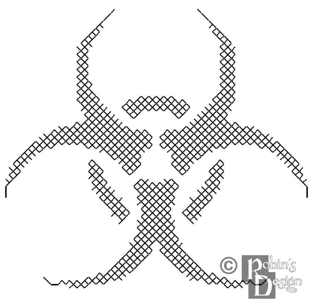 Biohazard Symbol Cross Stitch Pattern for Shirt Patch PDF - Etsy