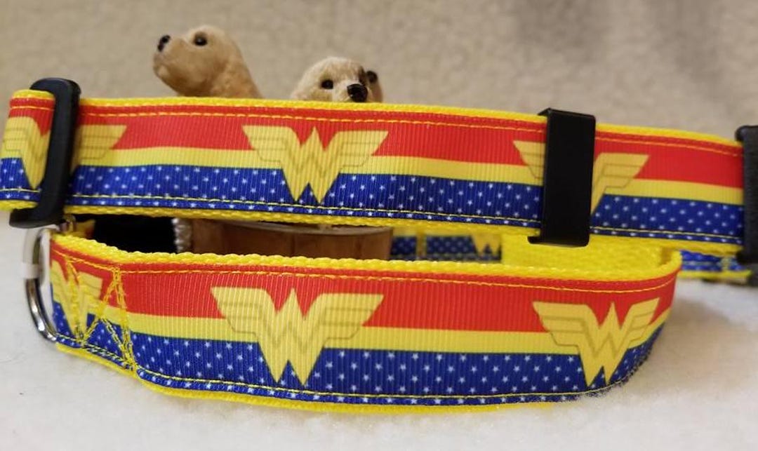 WW Superhero Handmade Dog Collar 1 Inch Wide Large & Medium - Etsy