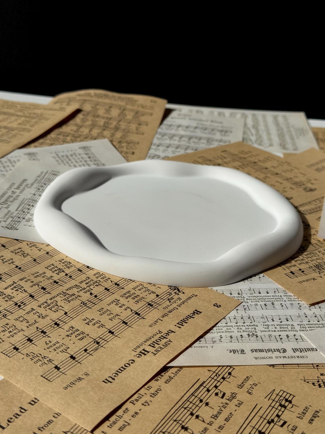 Small Ceramic Tray – Minimalist White Dish – Sculptural Catchall ...