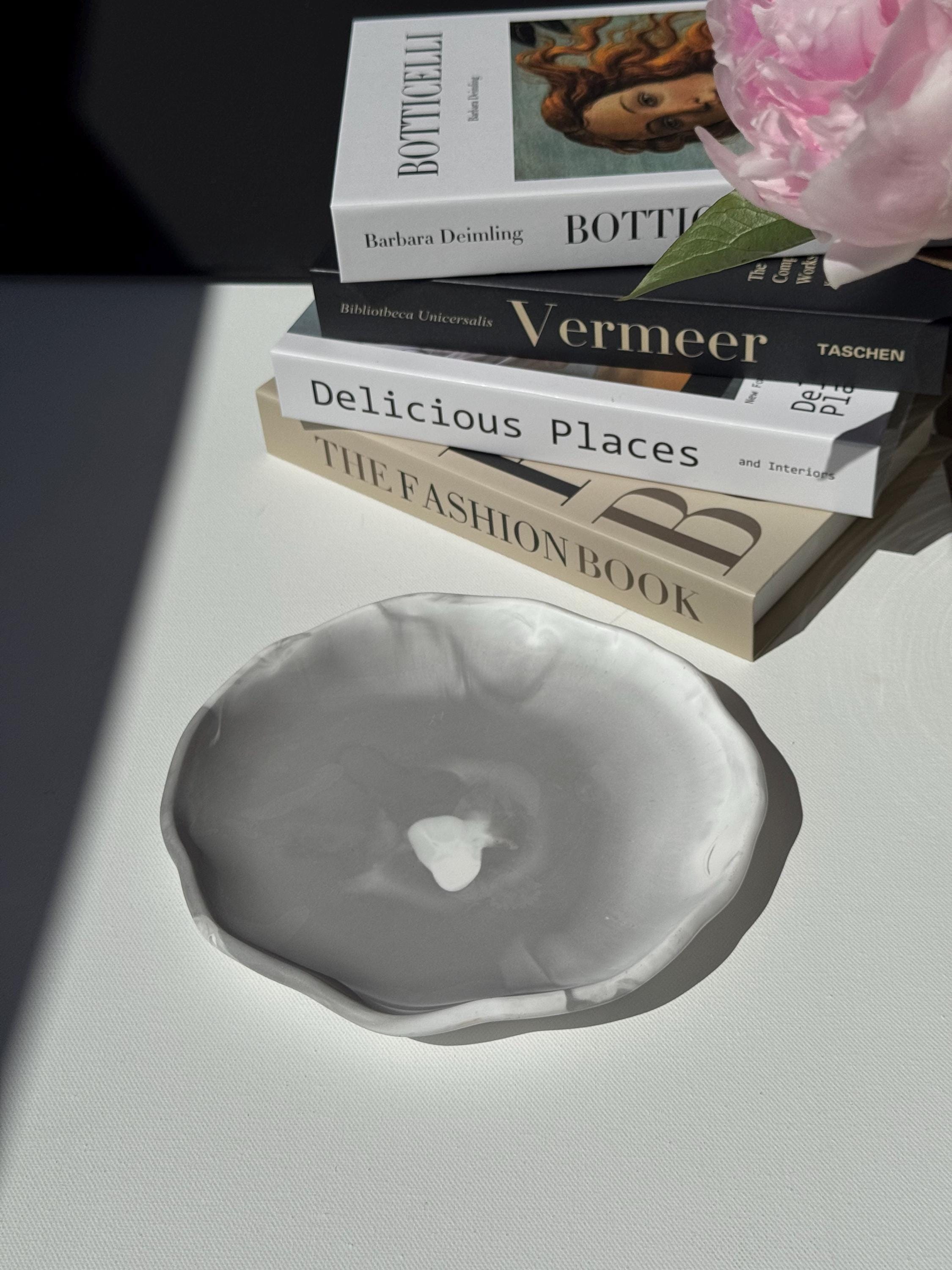 Minimalist Ceramic Tray – 7.5” Square Organic Dish for Jewelry, Keys ...