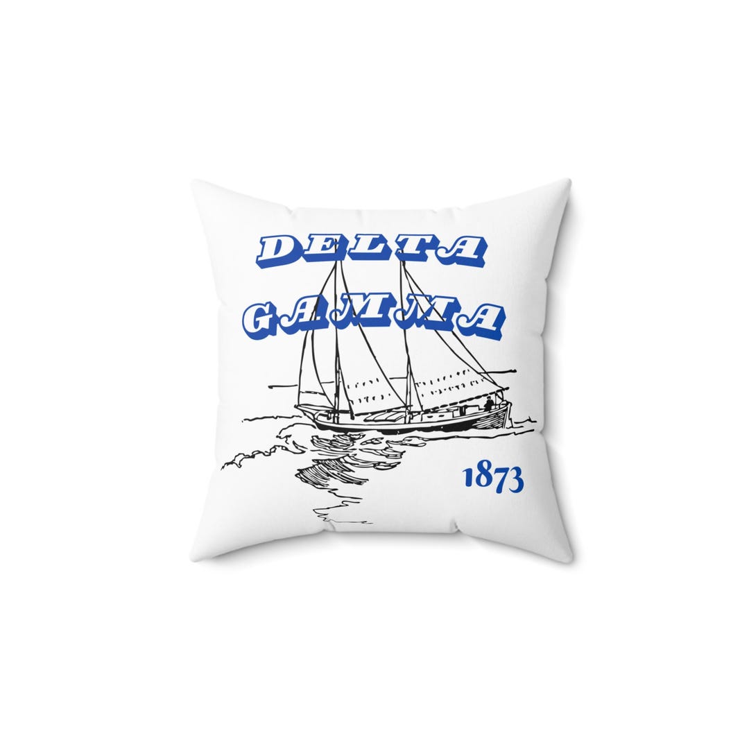 Sorority Pillow, Delta Gamma With Boat and Founded Date, Throw Cushion ...