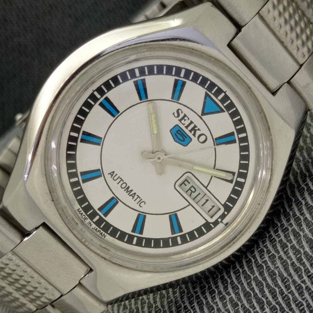 Genuine Vintage Seiko 5 Automatic 6309A Japan Mens Day&date White Color ...