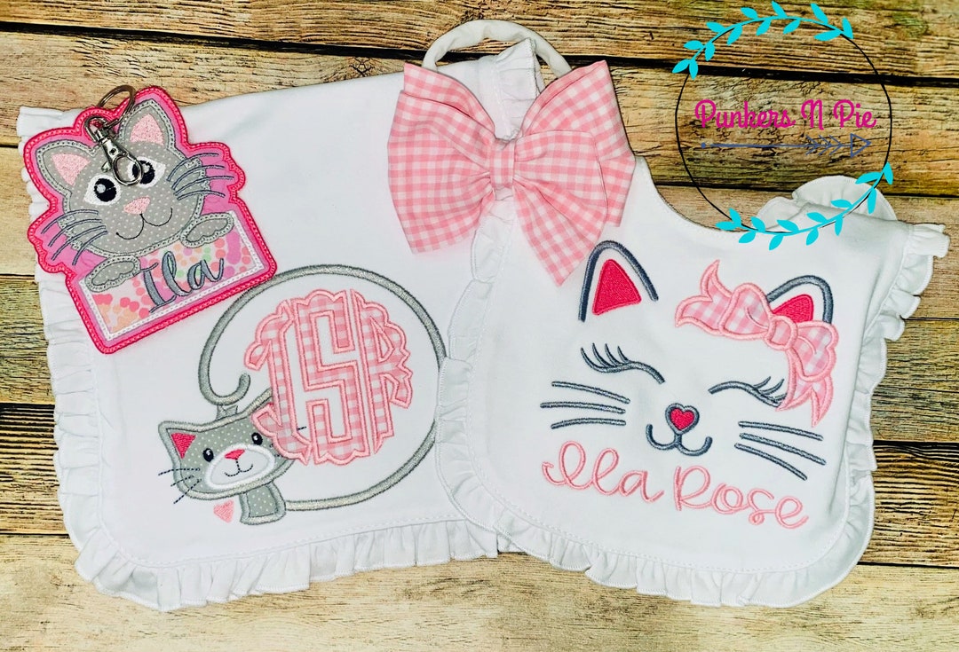 Personalized Baby Gift Set for Girl, Cat Lover Gift, Crazy Cat Baby ...