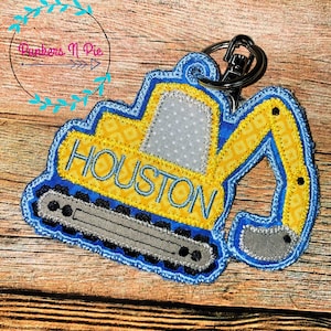 Personalized Digger Name Tag - Construction Zone - Excavator Bulldozer ...