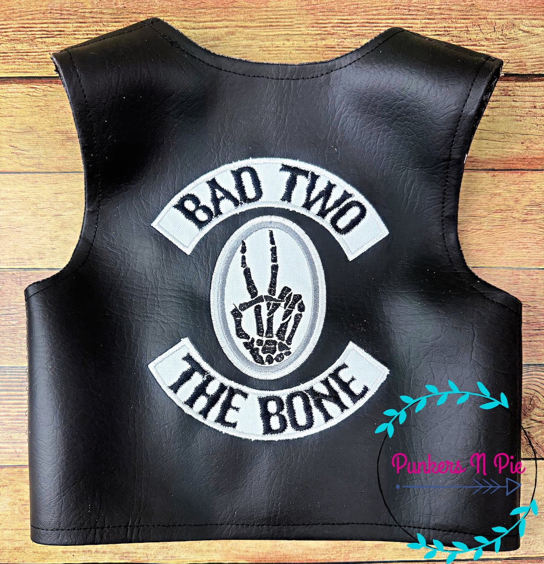 Bad TWO the Bone Birthday, 2nd Birthday Outfit Boy, Black Faux Leather ...