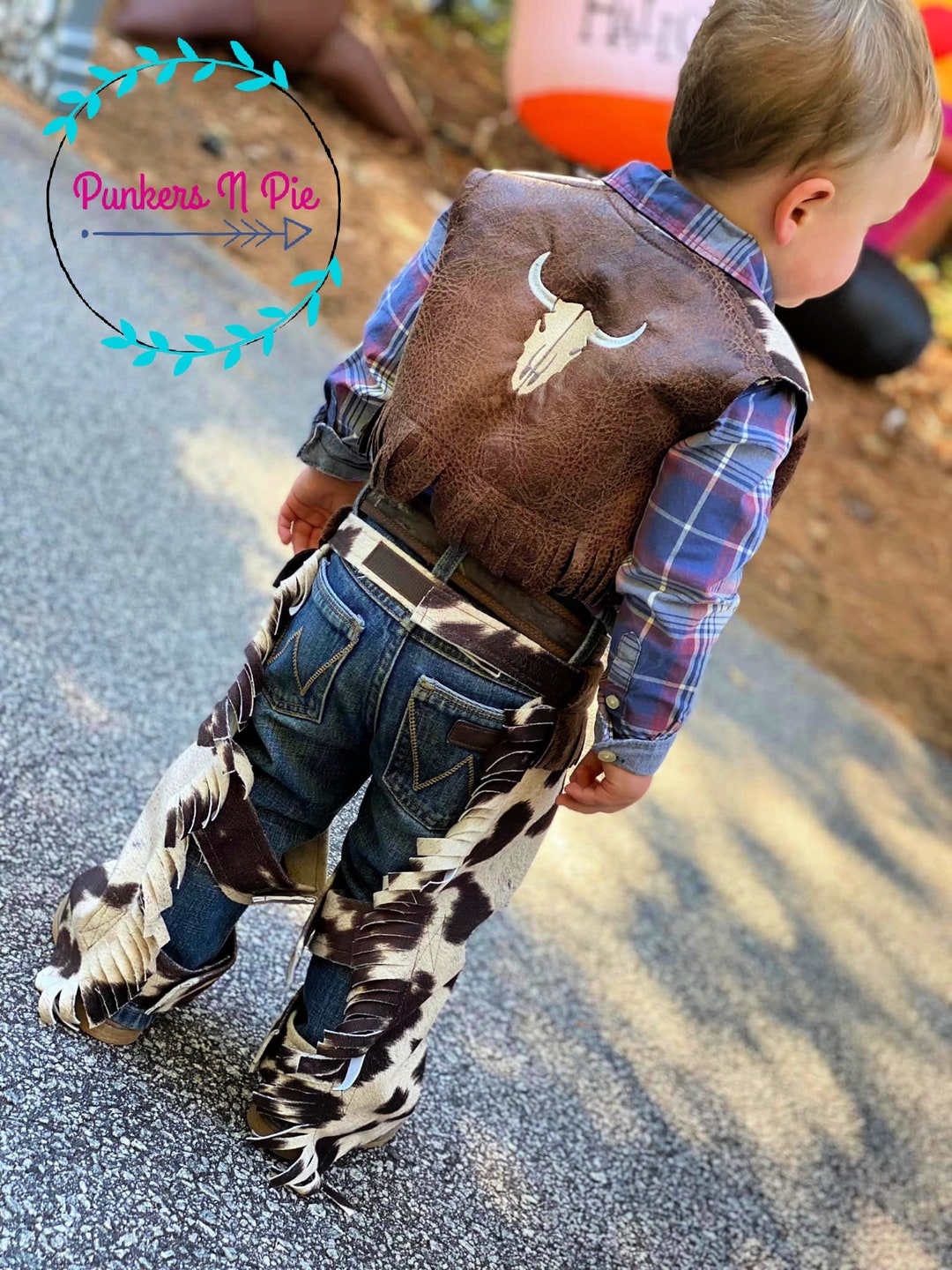 Cowboy Birthday Outfit Boy, Brown Faux Leather and Faux Cow Hide Vest ...