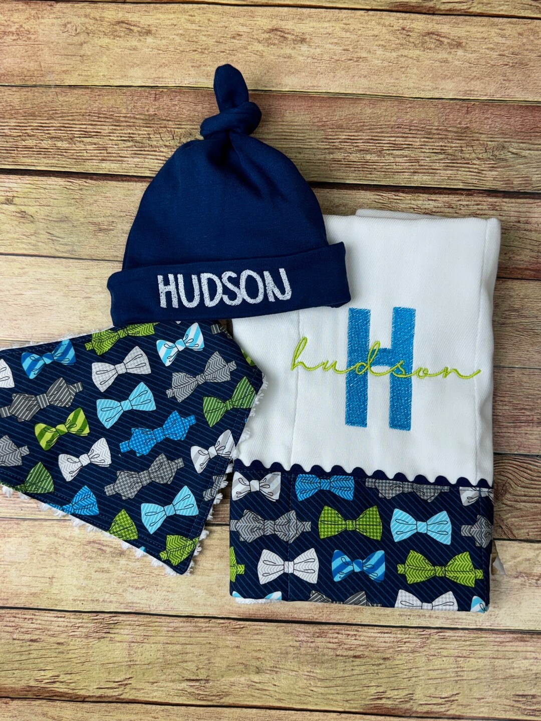 Little Man Gift Set for Baby Boy, Bandana Bib, Monogram Burp Cloth and ...