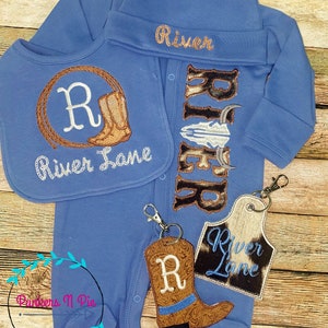 Personalized Cowboy Boot Name Tag - Rodeo Cowboy - Monogram ID Tag ...
