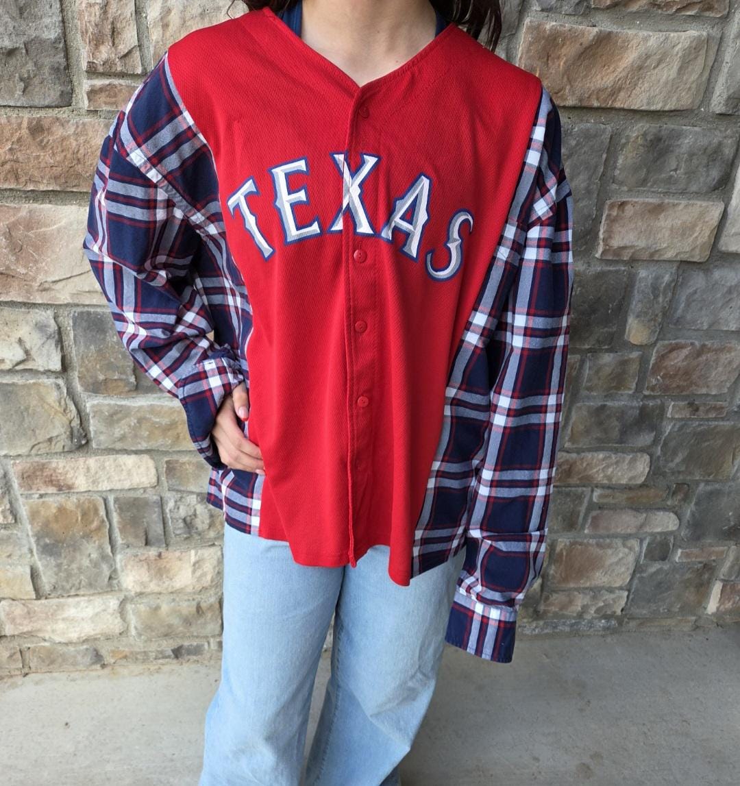 Upcycled Reworked Thrifted Flannel Tshirt Band Tshirt Plaid Sports ...