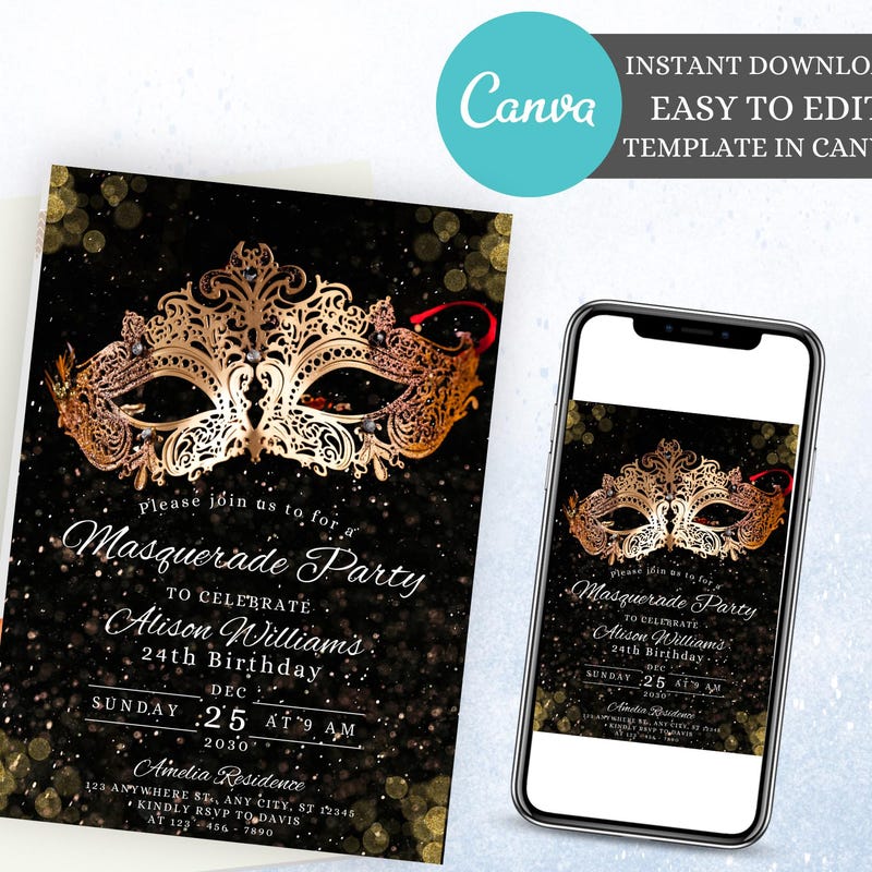 Fancy Ball Invitation - Etsy