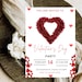 Editable Valentine's Day Party Invitation Template, Pink and Red Hearts ...