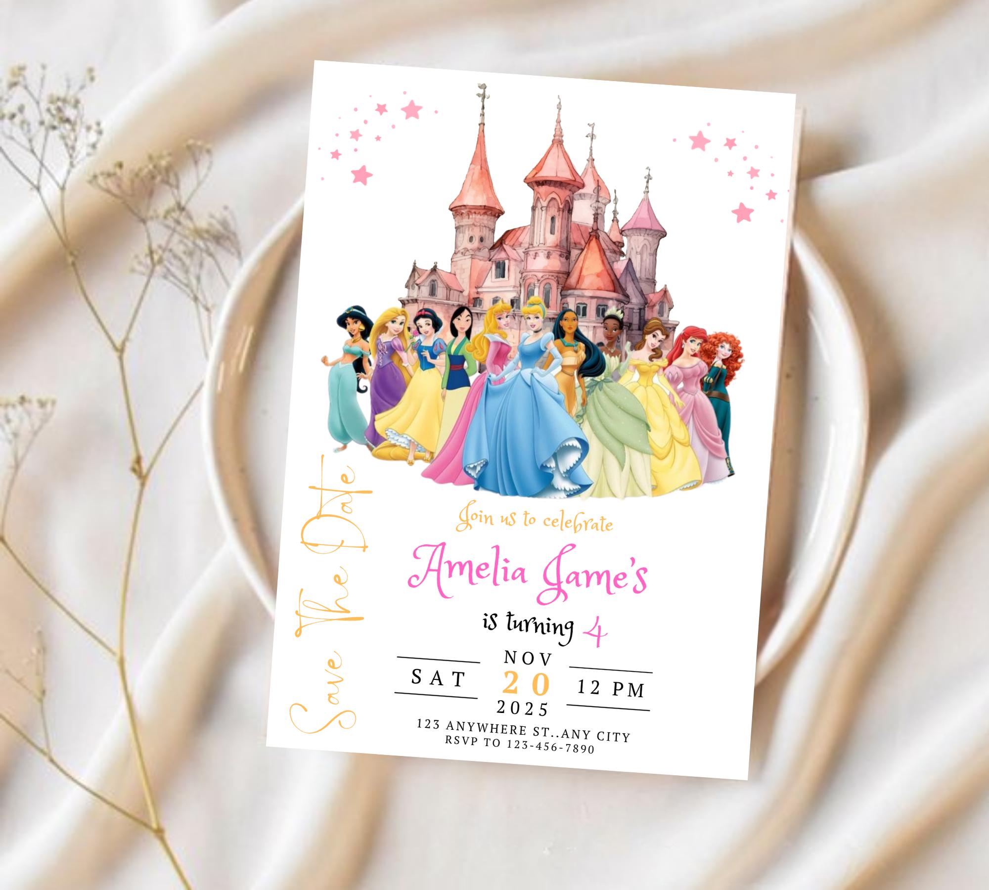 Princess Birthday Invitation Princess Invitation Princess Party ...