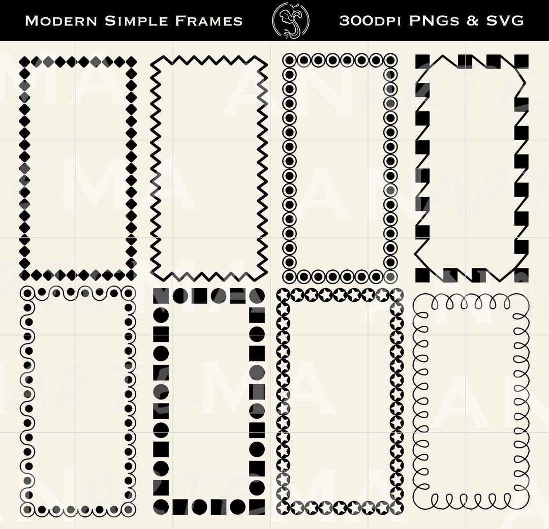 Clip Art Modern Simple Frames Vector Set 6: Ideal for Special Events ...