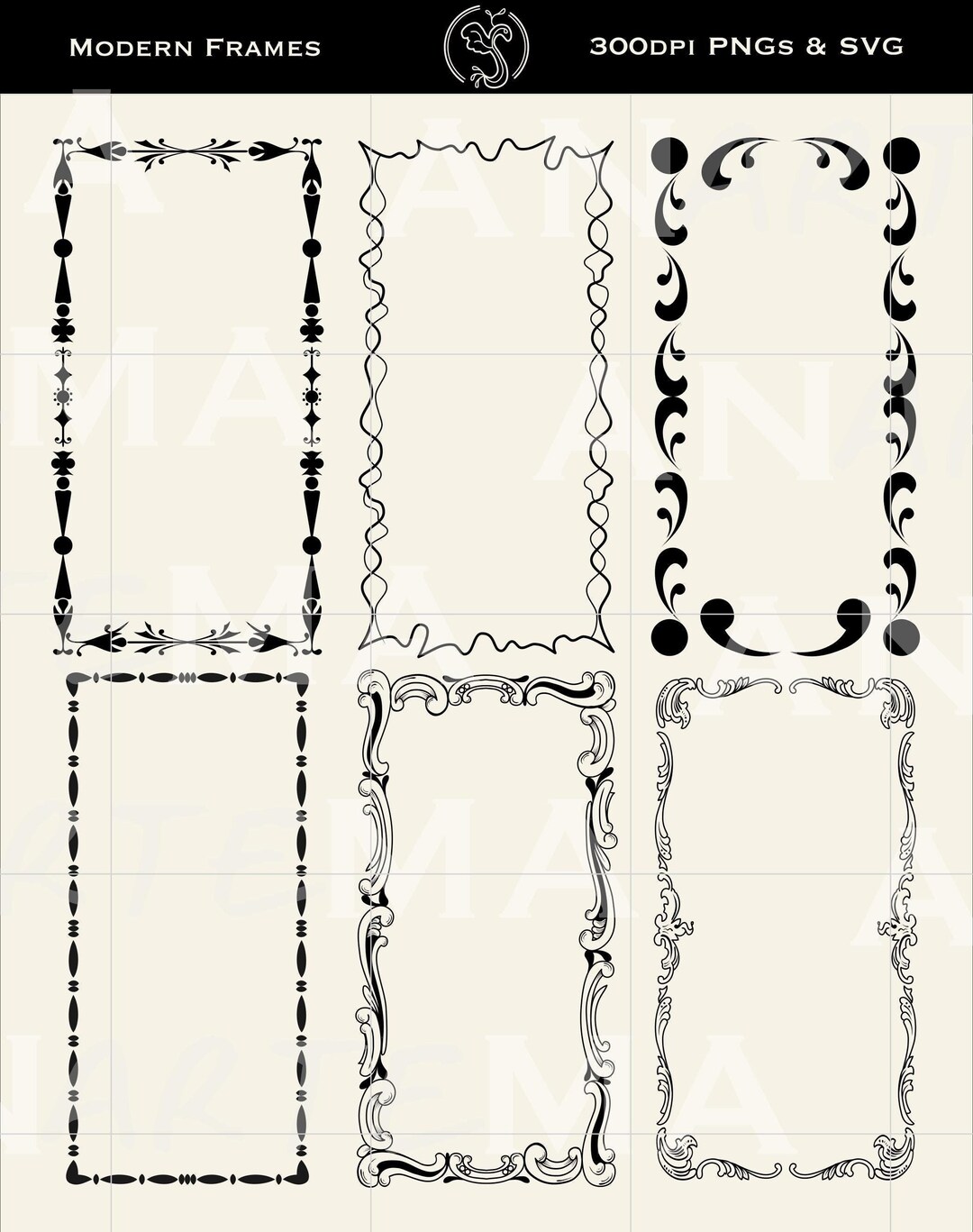 Clip Art Modern Frames Vector, Set 3: Ideal for Special Events and ...