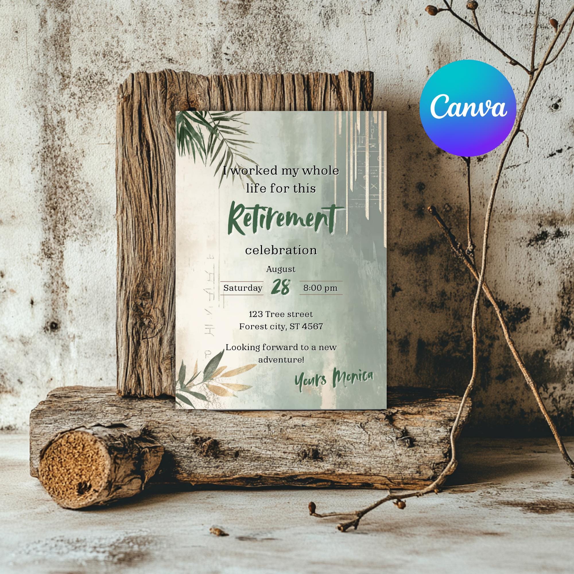 Editable Invitation Card for Retirement Celebration L Template Link ...