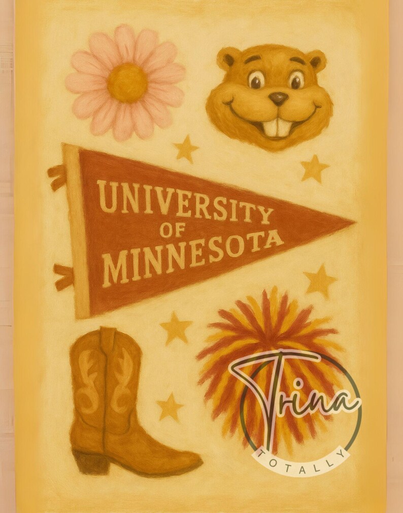 University of Minnesota Wall Art Set | Goldy Gopher Prints | Retro ...