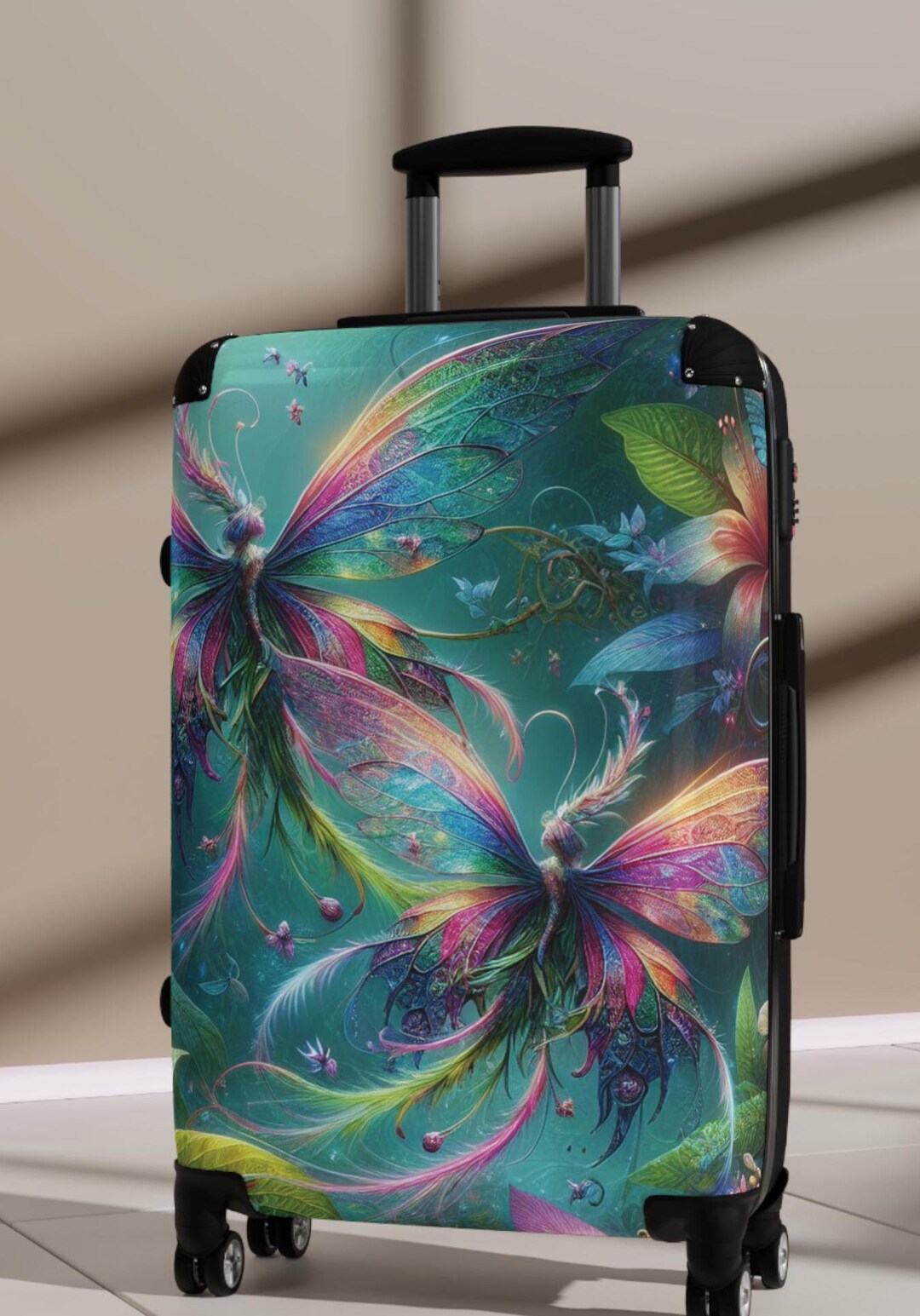 Fantasy Fairies, Boho, Celestial Modern Hardcover Suitcase Hardcover ...