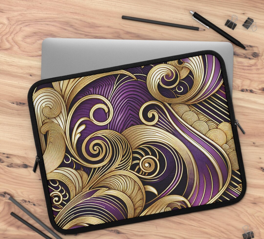 Purple Art Deco Stained Glass Laptop Sleeve - Etsy