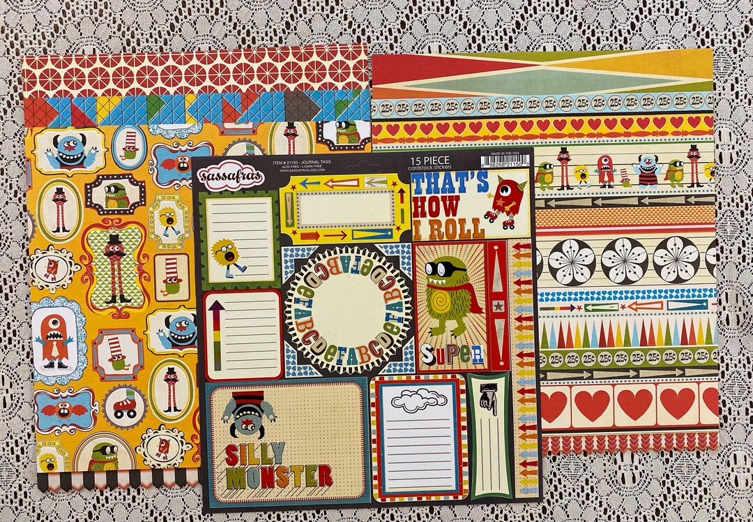 Sassafras / Monstrosity Collection With Stickers and Paper Whimsies ...