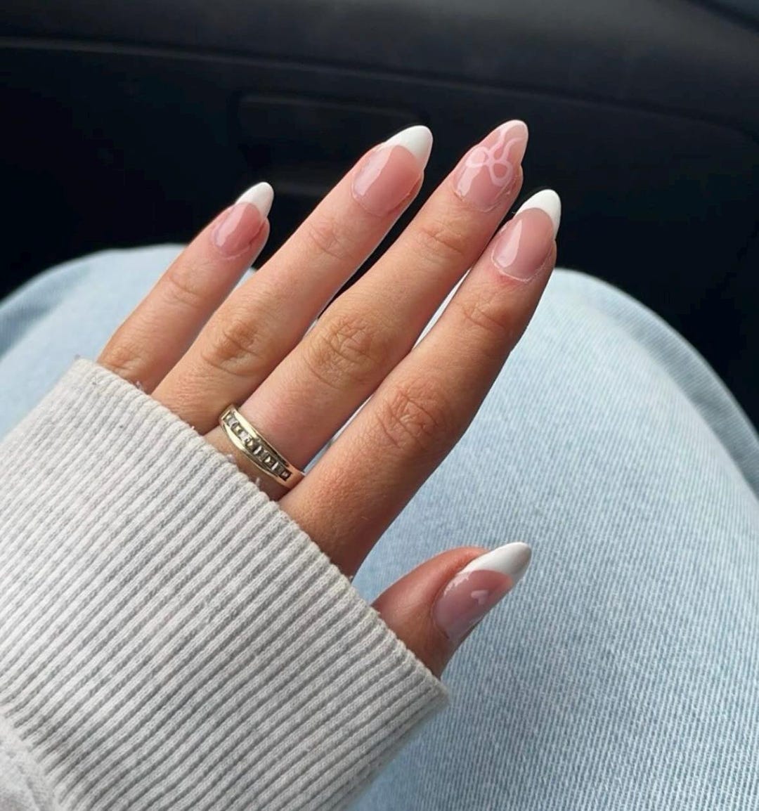 Plain French Tip 4 Designed Nails 2 per Handonce Purchased Message ...