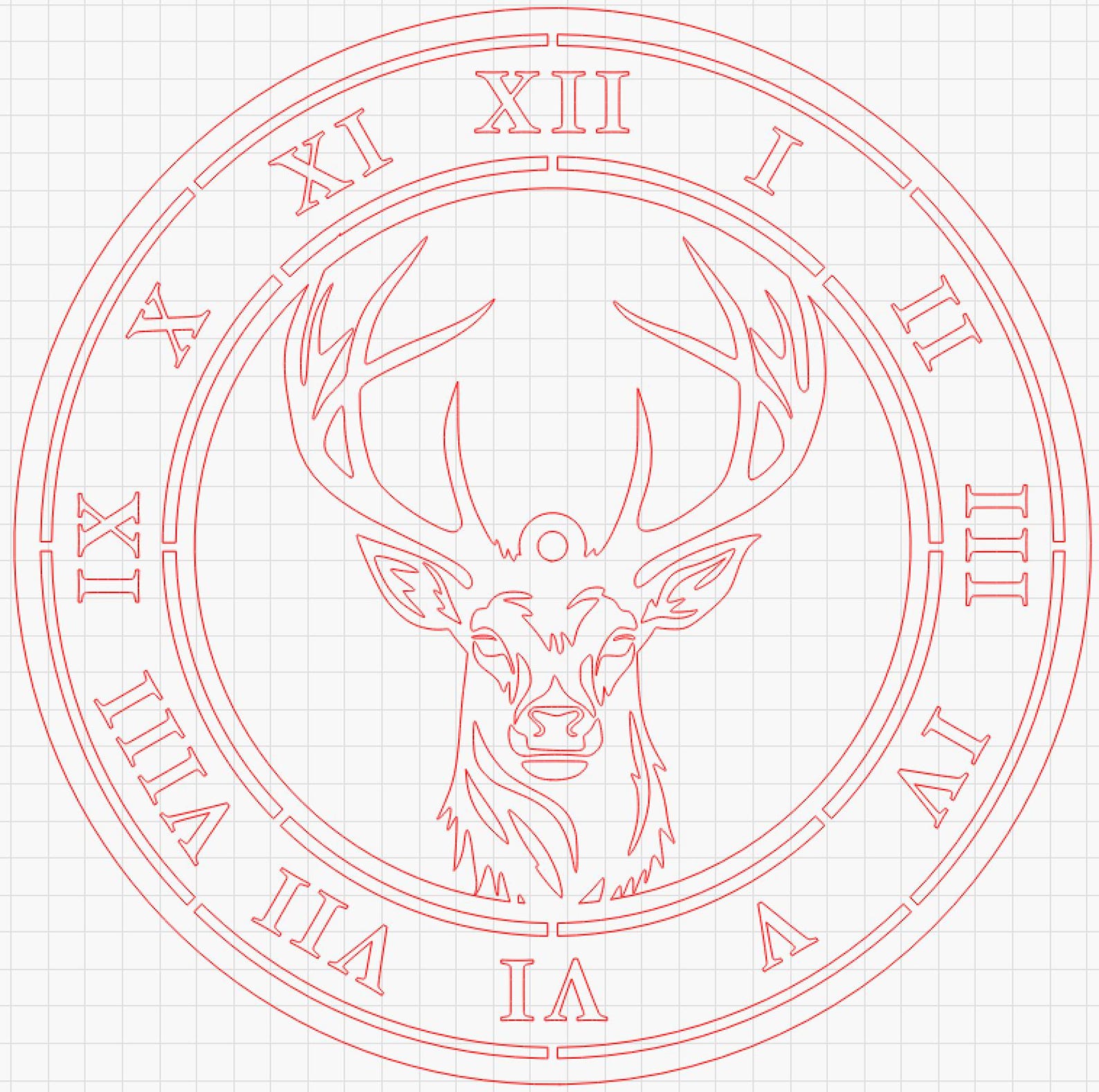 12" Stag Wall Clock Digital Files - Etsy