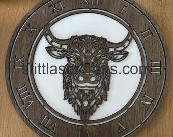 Highland Cow Clock - Etsy