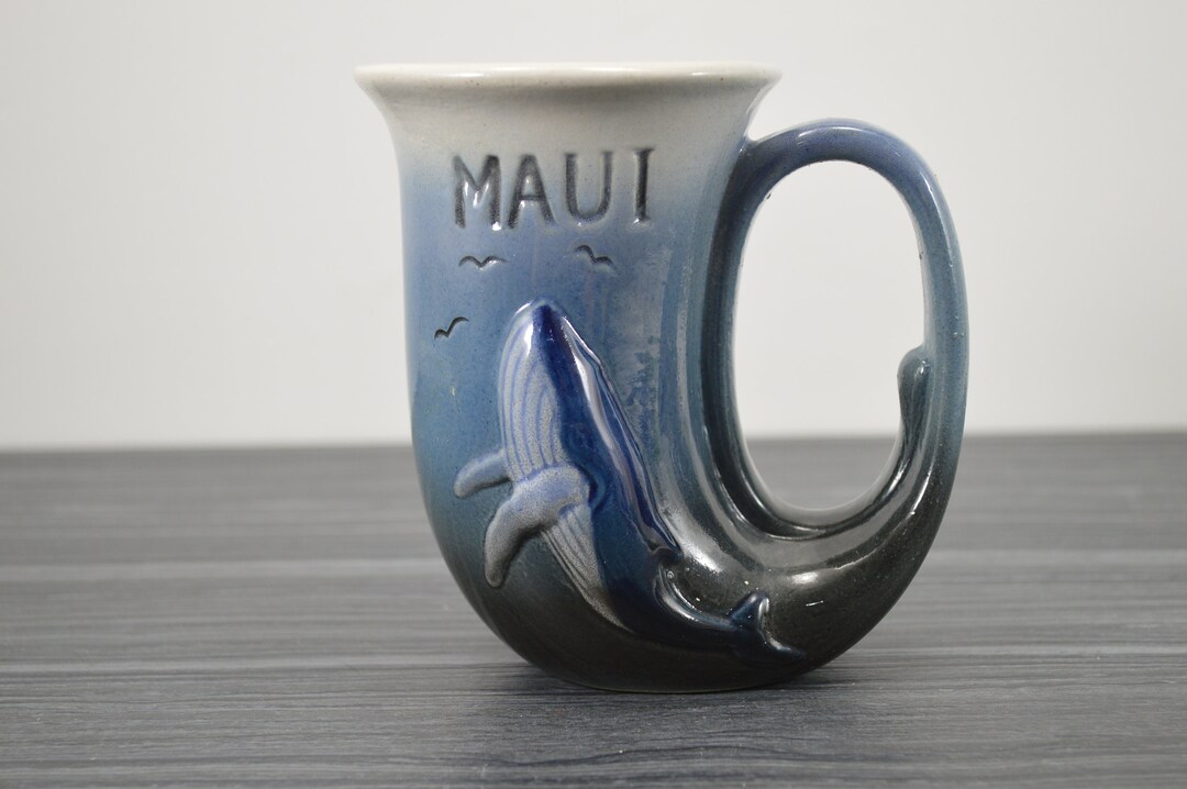 Vintage Ceramic Humpback Whale Horn Mug Hawaiian Maui Souvenir - Etsy