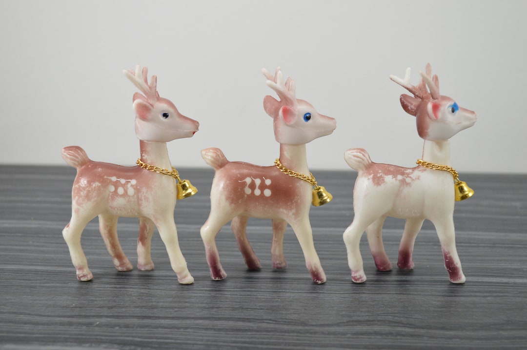 Vintage Deer Buck Figures Rubber Kitschy Set of Three Deer - Etsy
