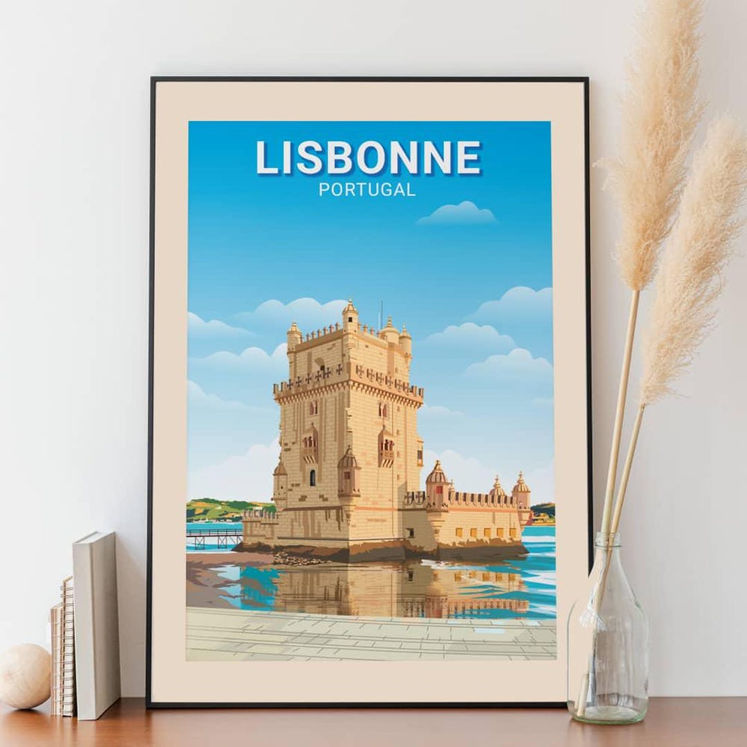 Lisbon Poster - Belem Tower - Etsy UK