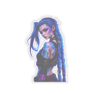 League of Legends Jinx Kiss-cut Stickers, Gamer Gift, Arcane Fan Art ...