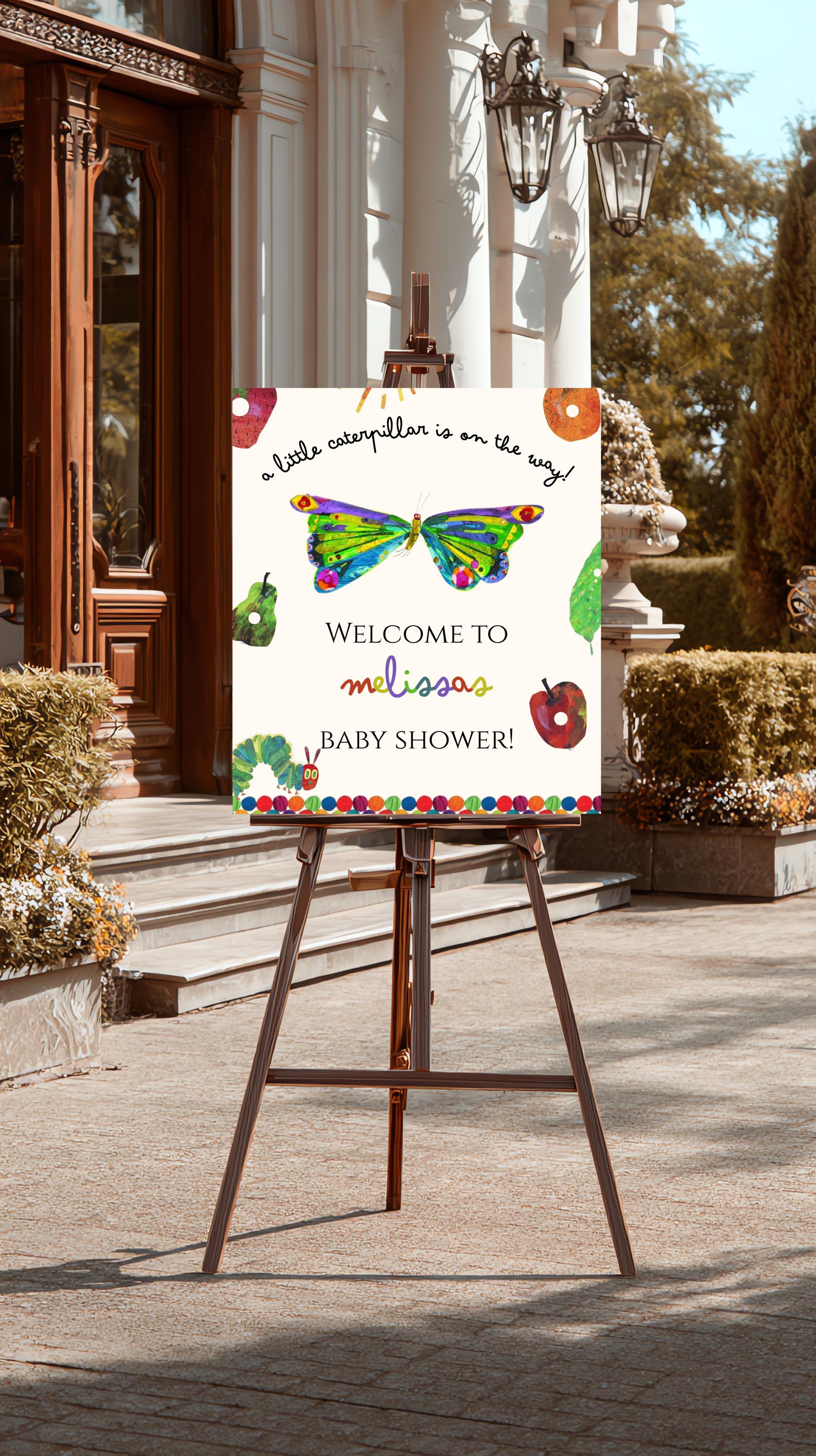 Very Hungry Caterpillar Welcome Sign | Caterpillar Baby Shower Welcome ...