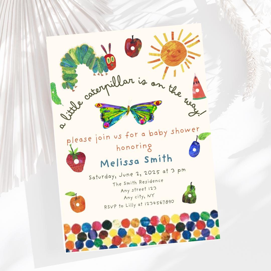 Hungry Caterpillar Baby Shower Invitation the Very Hungry Caterpillar ...