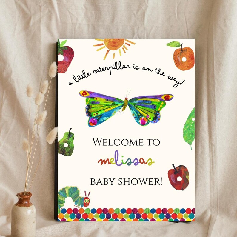 Very Hungry Caterpillar Welcome Sign | Caterpillar Baby Shower Welcome ...