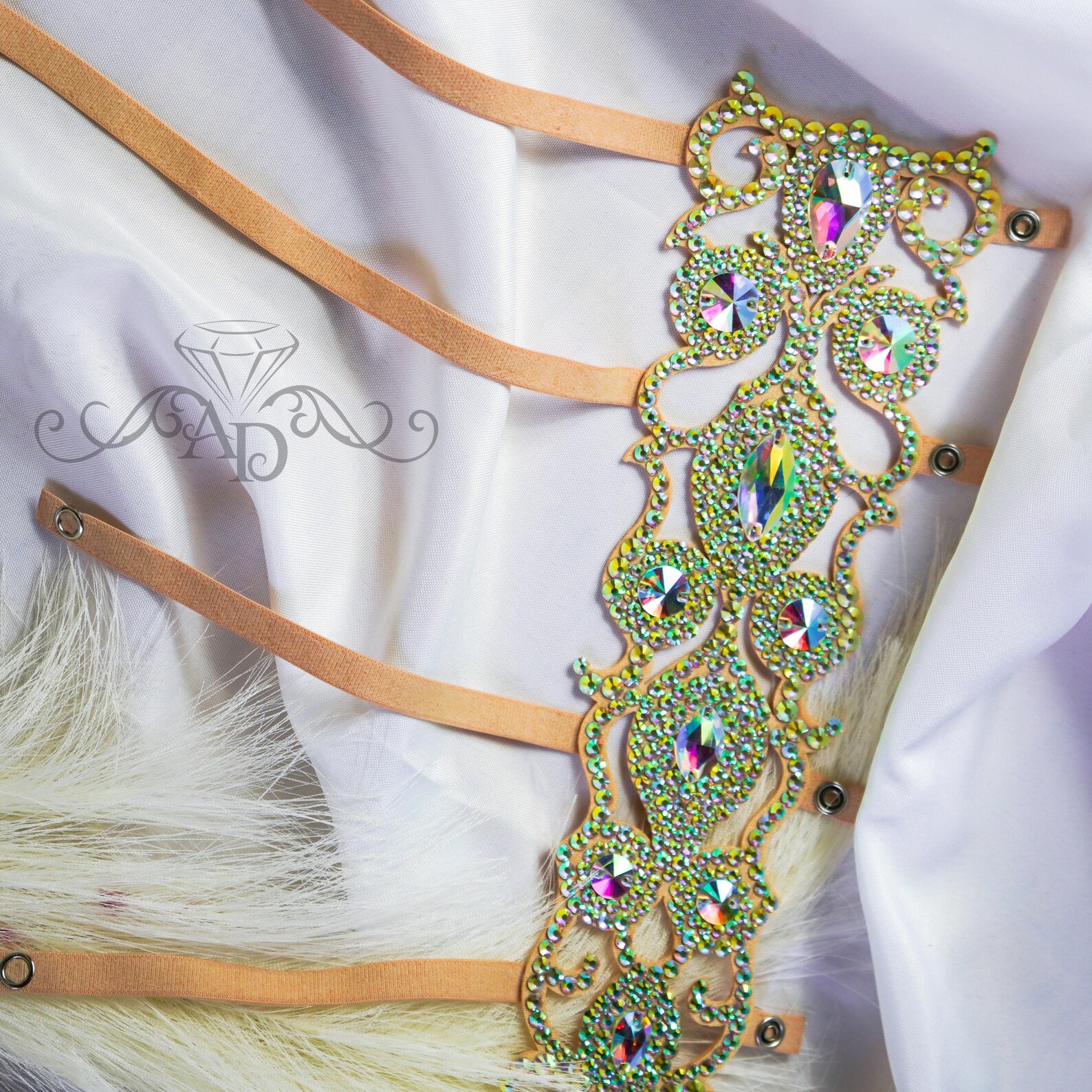 Rhinestone Leg Bracelet, Belly Dance Leg Jewelry, Ballroom Belly Dance ...