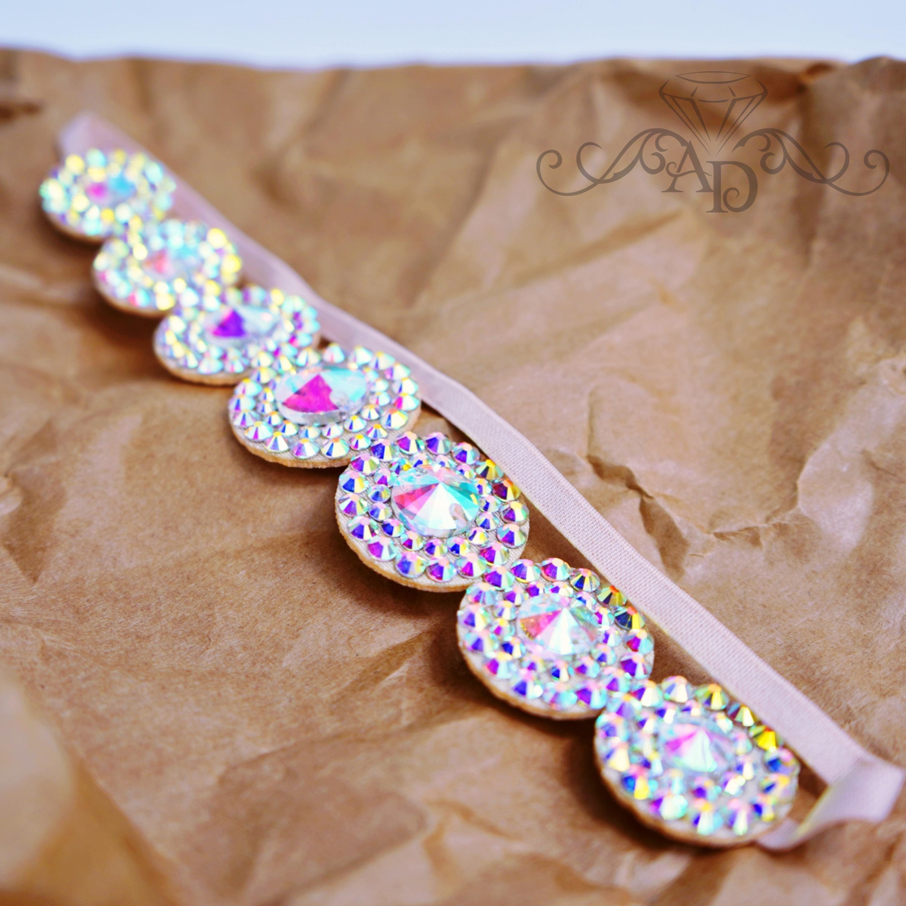 Crystal Dance Hair Piece, Bellydance Forehead Jewelry, Ballroom Hair ...