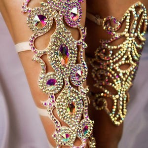 Rhinestone Leg Bracelet, Belly Dance Leg Jewelry, Ballroom Belly Dance ...