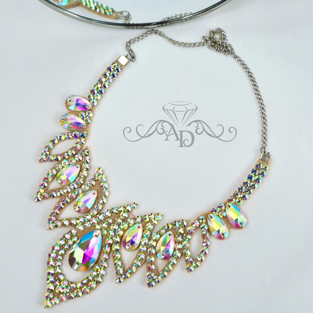 Dance Dress Necklace, Crystal Necklace, Ballroom Dancing Jewelry, Belly ...