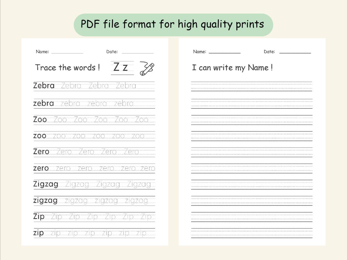 Kindergarten Handwriting Words Tracing Worksheets | Writing Activity ...