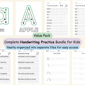 Handwriting Practice Worksheets Bundle for Kids | Fine Motor Skills ...