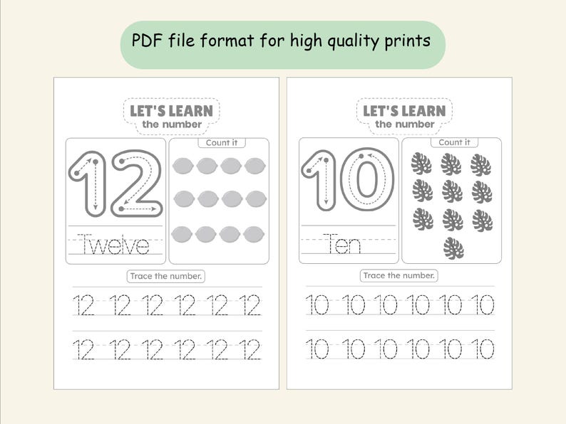 Number Tracing Worksheets 1-20 | Preschool Printable | Handwriting ...